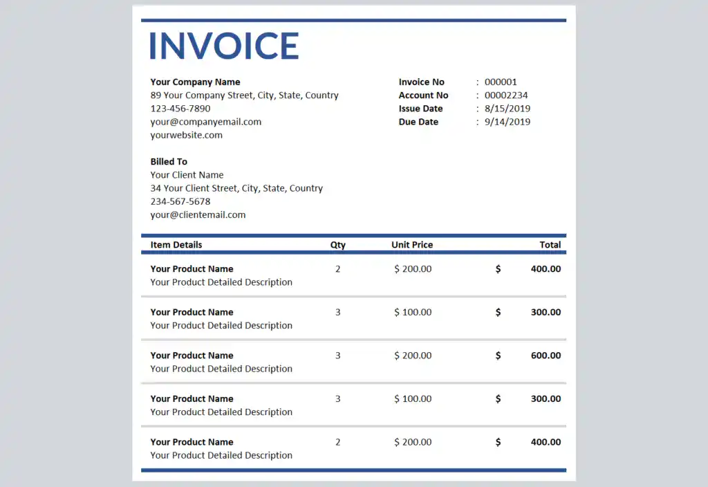 Education Invoice Template Vencru