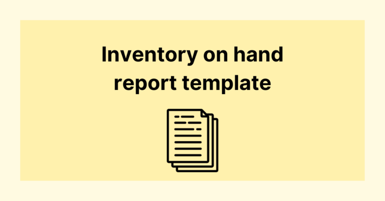 Inventory On Hand Report (Template included) - Vencru