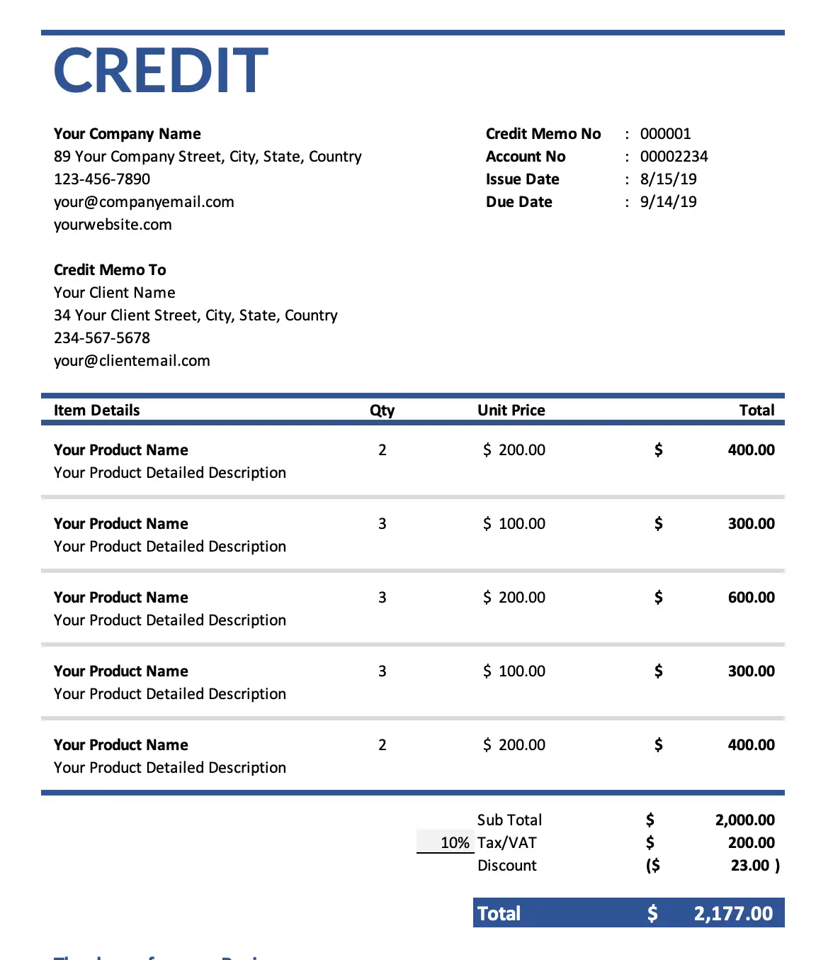 Free Credit Memo Template: Simplify Refunds and Returns - Vencru